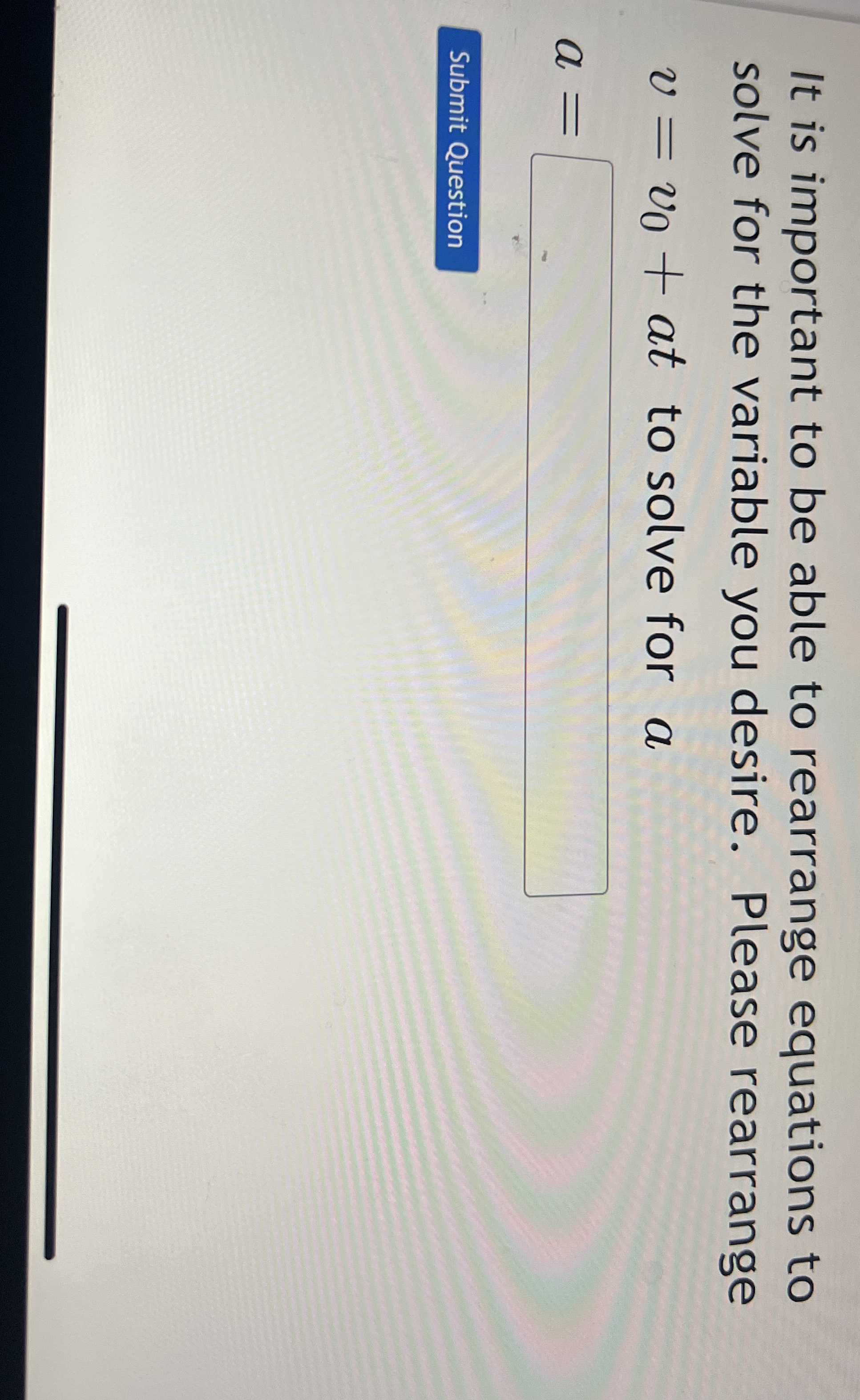 Solved It is important to be able to rearrange equations | Chegg.com