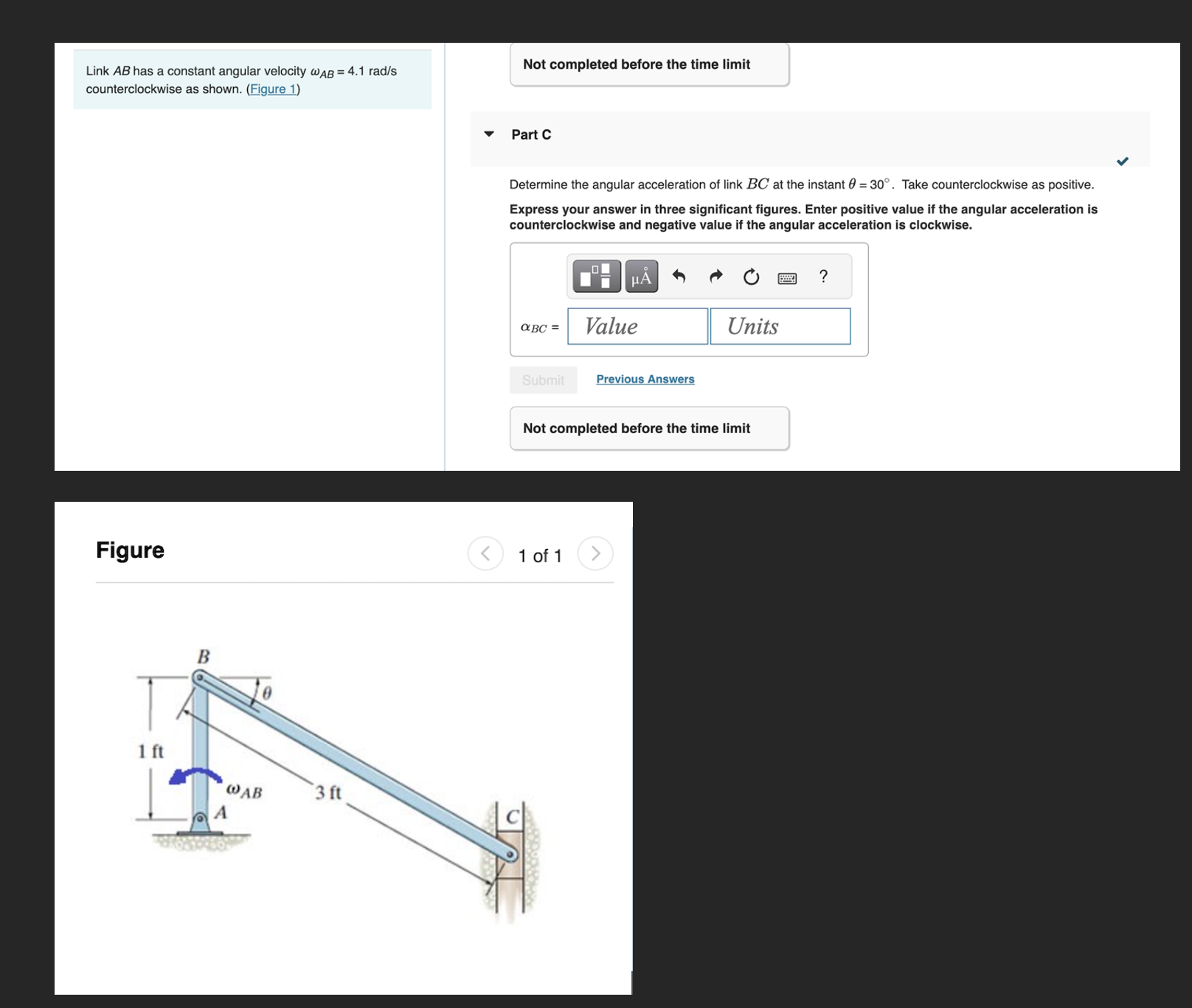 Solved Dyn Q4 ﻿Part CLink AB ﻿has a constant angular | Chegg.com
