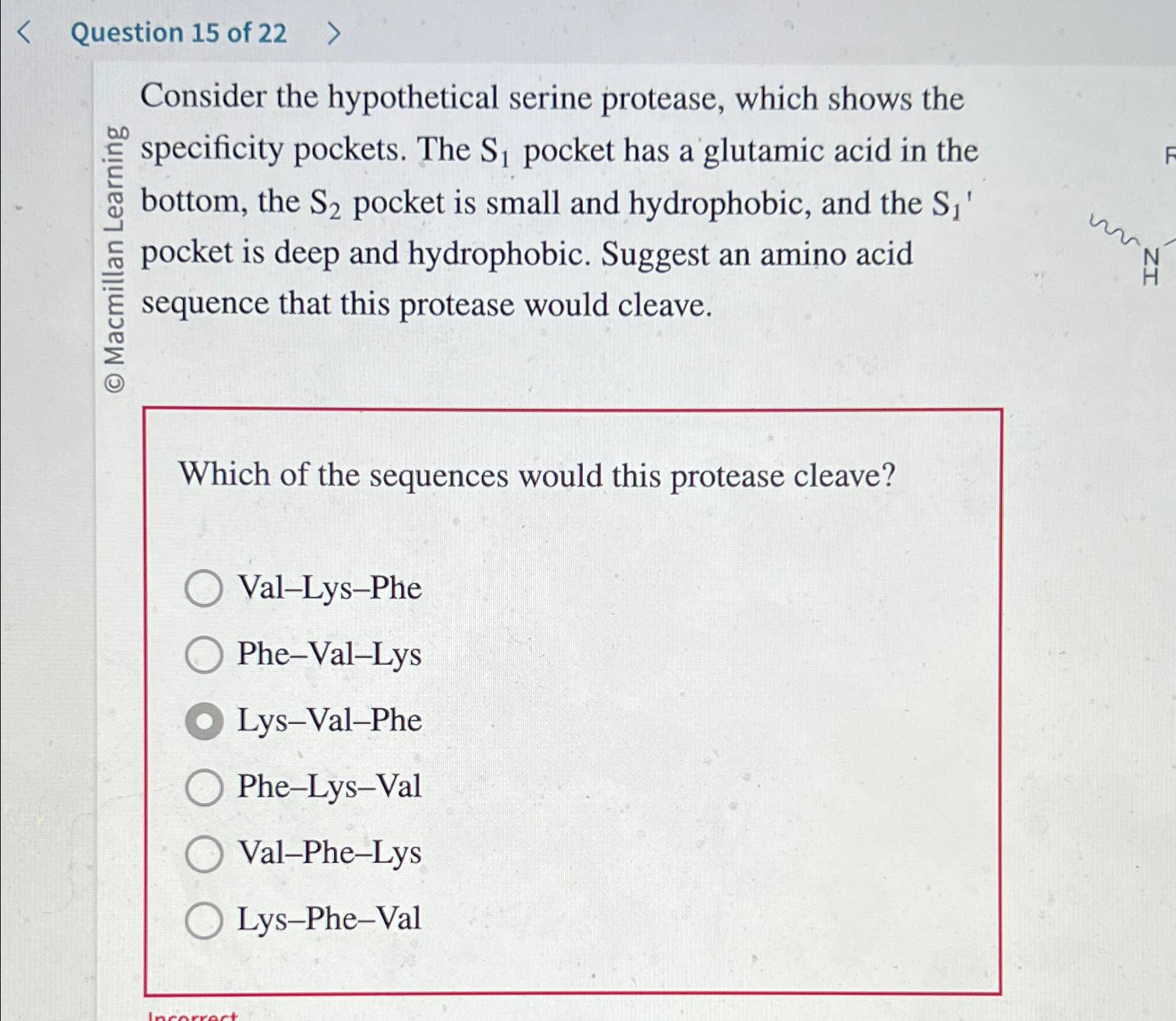 Solved Question 15 of 22 Consider the hypothetical serine | Chegg.com