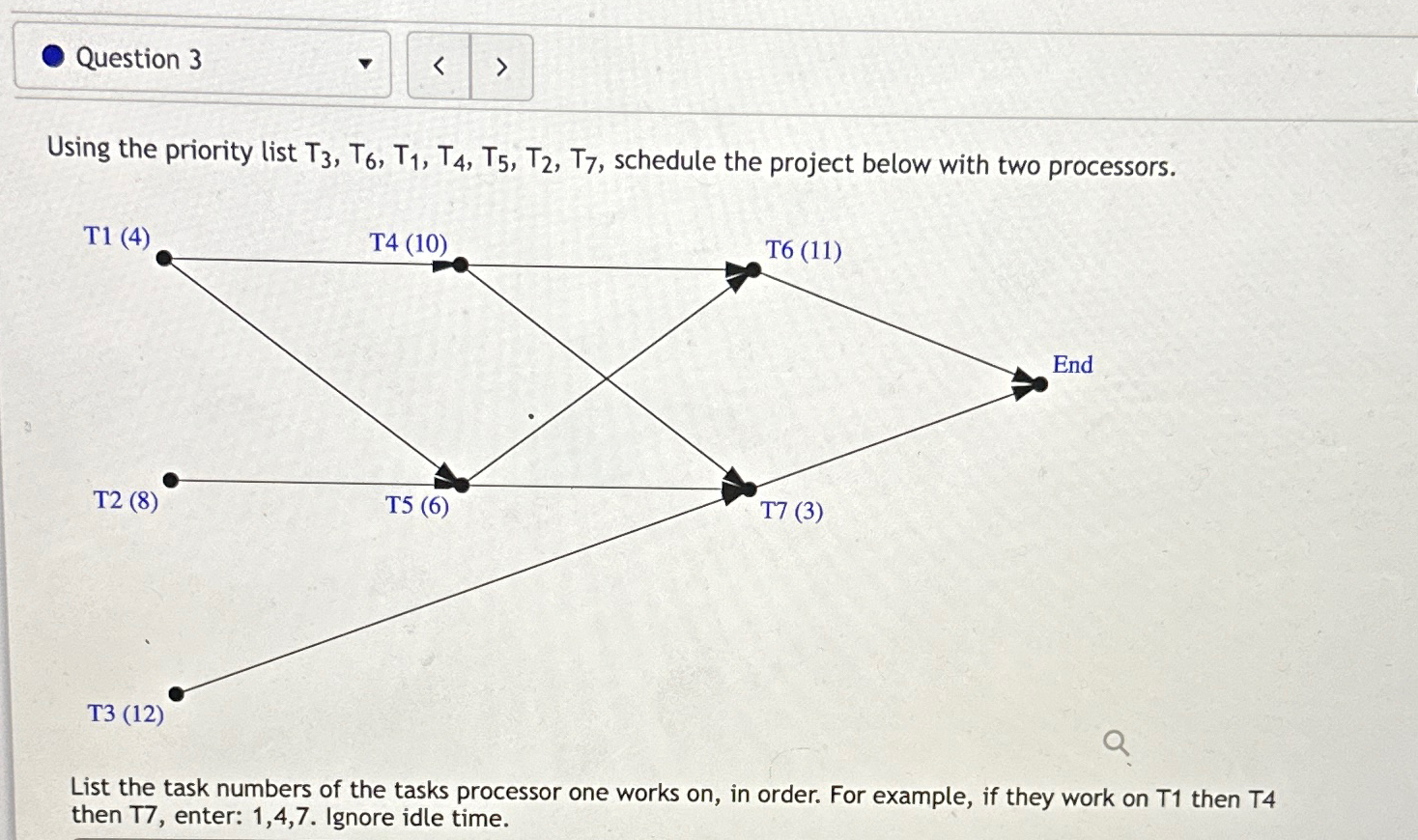 Solved Question 3Using the priority list | Chegg.com