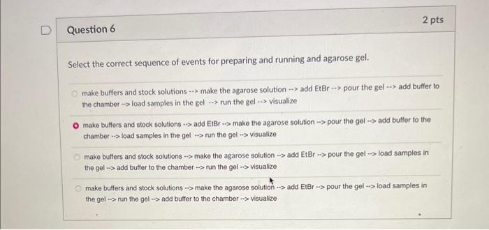 Select the correct sequence of events for preparing | Chegg.com