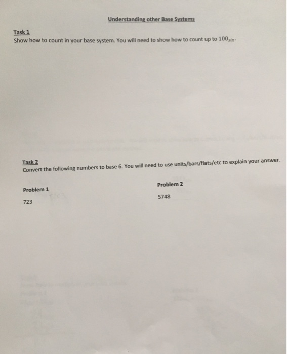 Solved Understanding other Base Systems Task 1 Show how to | Chegg.com