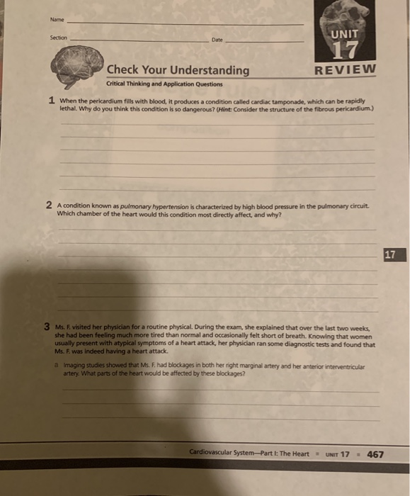 Solved Name UNIT Section Date 17 Check Your Understanding | Chegg.com