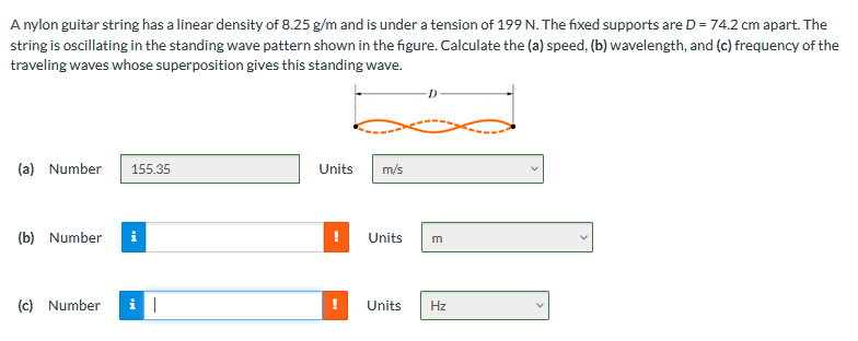 Solved A nylon guitar string has a linear density of 8.25gm | Chegg.com