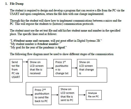1. File Dump The student is required to design and | Chegg.com