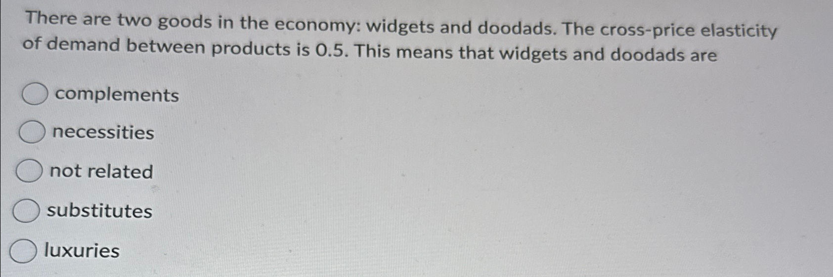 Solved There are two goods in the economy: widgets and | Chegg.com