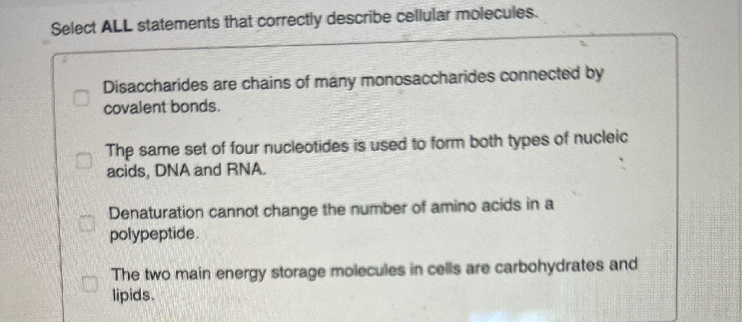Solved Select ALL statements that correctly describe | Chegg.com