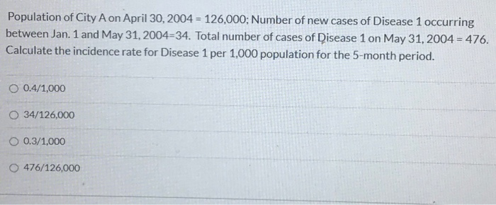 Solved Population of City A on April 30, 2004 = 126,000; | Chegg.com