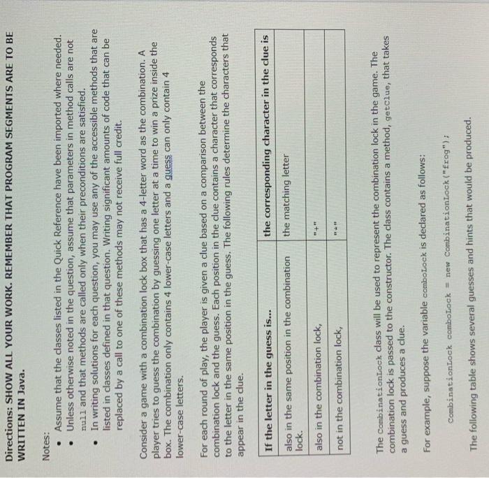 Solved Directions: SHOW ALL YOUR WORK. REMEMBER THAT PROGRAM | Chegg.com