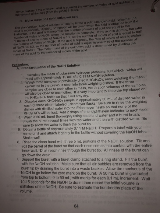 A Volumetric Analysis Experiment 4 Oblectives: To | Chegg.com