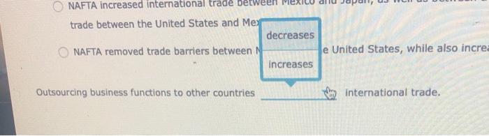 Solved 2. Growth in international trade Which of the | Chegg.com