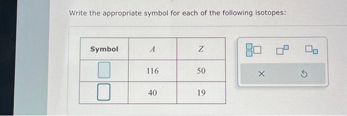 Write the appropriate symbol for each of the | Chegg.com