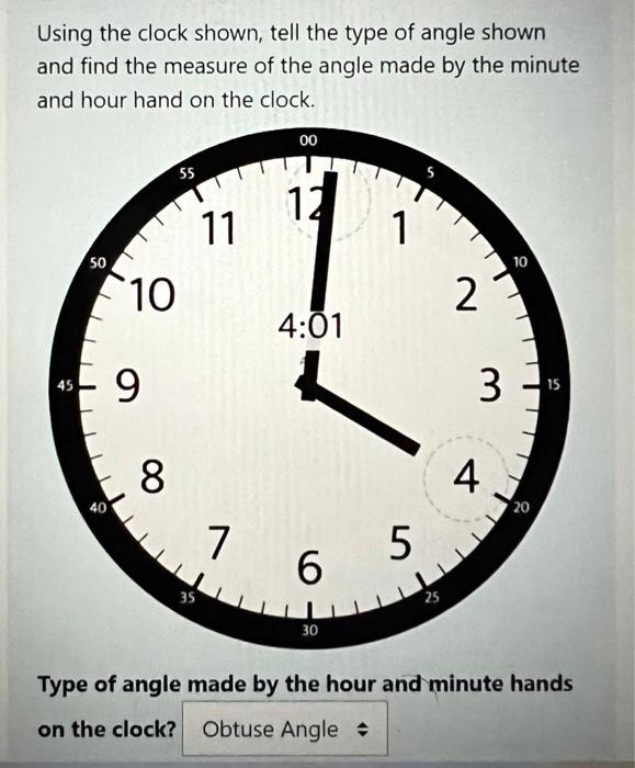 Solved Using the clock shown, tell the type of angle shown | Chegg.com