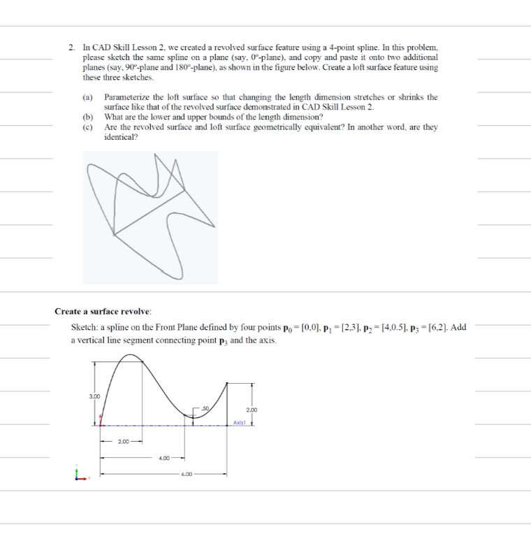 In CAD Skill Lesson 2, ﻿we created a revolved surface | Chegg.com