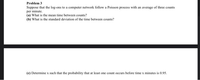 Solved Problem 3 Suppose that the log-ons to a computer | Chegg.com