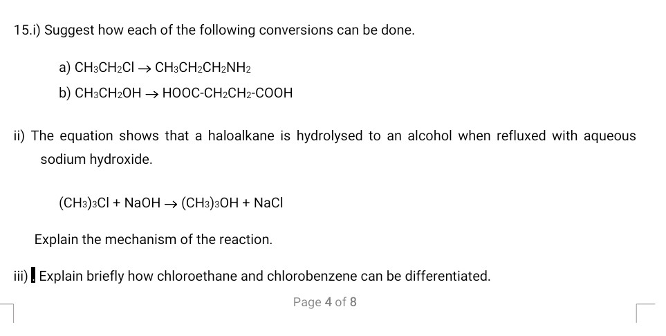 Solved 15.1) Suggest how each of the following conversions | Chegg.com