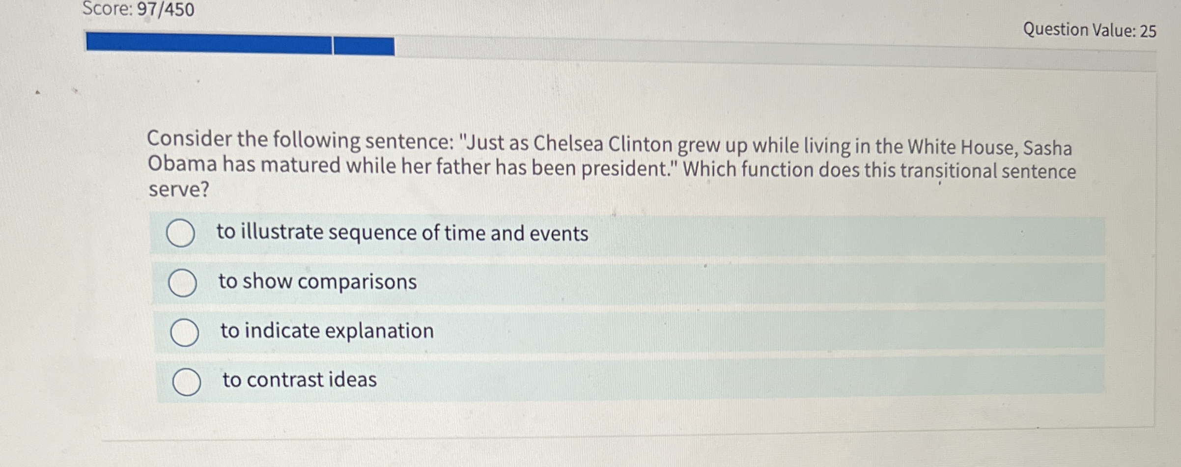 Solved Score: 97450Question Value: 25Consider the following | Chegg.com
