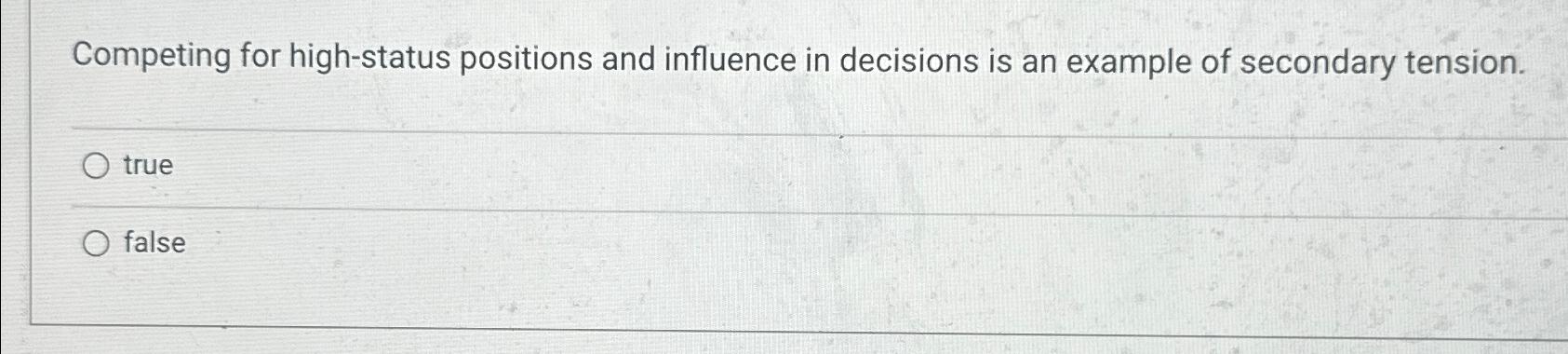 Solved Competing for high-status positions and influence in | Chegg.com