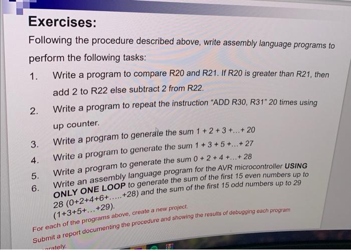 Solved USE MICROCHIP AVR STUIOD FOR ASSESMBLY PROGRAMMING, | Chegg.com