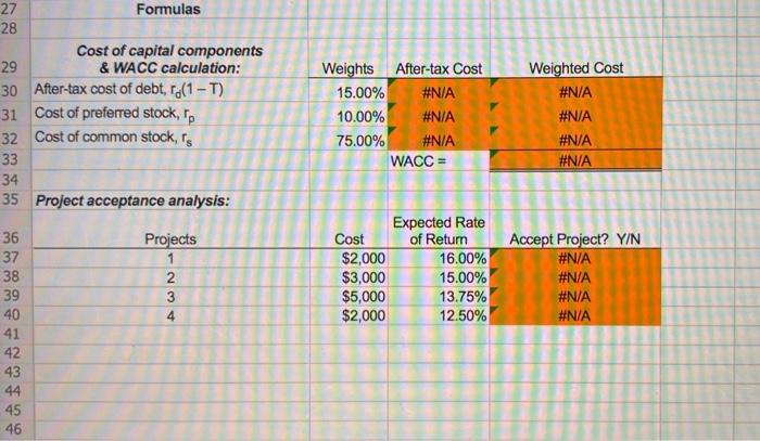 Solved Excel Online Structured Activity: WACC and optimal | Chegg.com