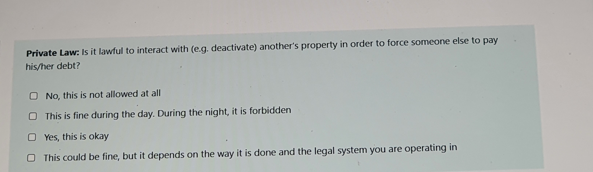 Solved Private Law: Is it lawful to interact with (e.g. | Chegg.com