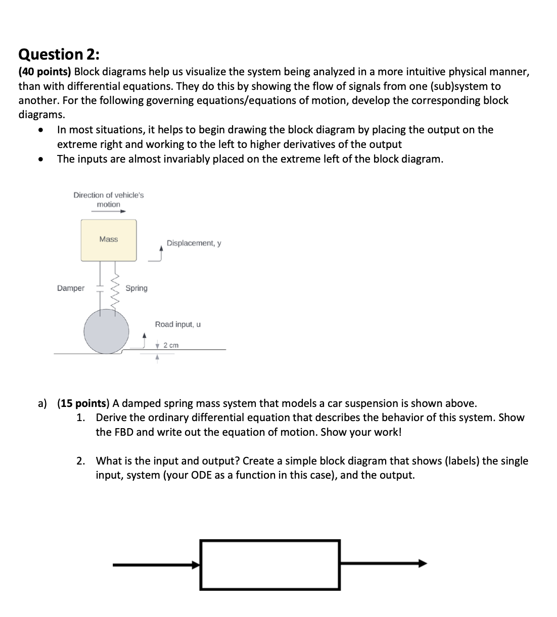 Solved Question 2:(40 ﻿points) ﻿Block diagrams help us | Chegg.com