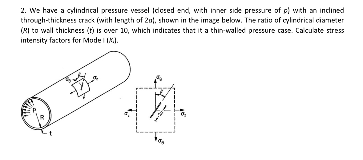 Solved We have a cylindrical pressure vessel (closed end, | Chegg.com