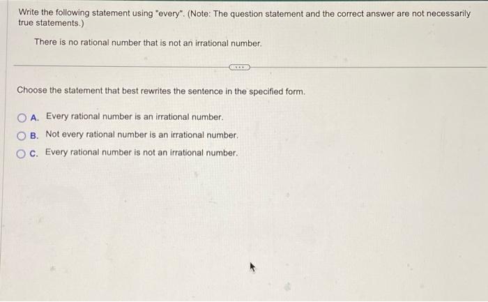 Solved Write the following statement using "every". (Note: | Chegg.com