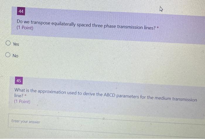Solved 44 A Do we transpose equilaterally spaced three phase | Chegg.com
