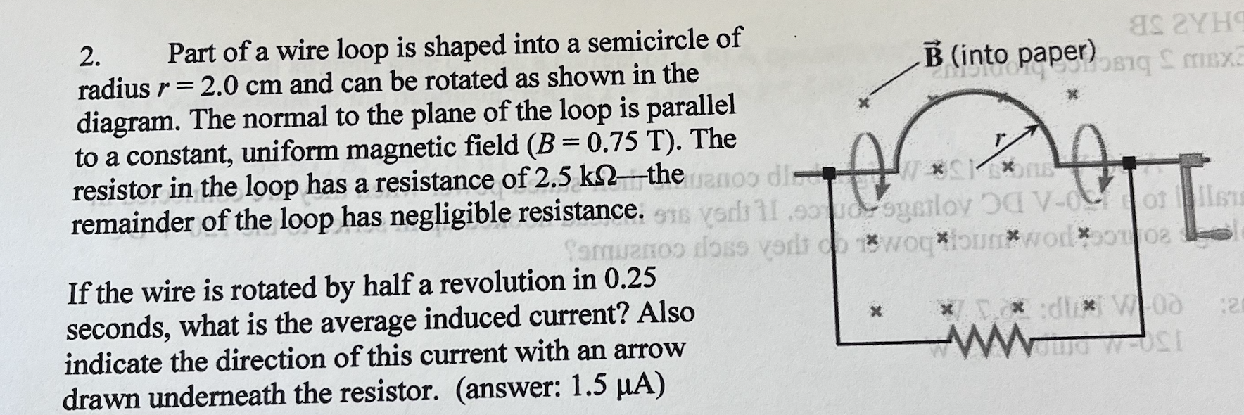 Solved Part of a wire loop is shaped into a semicircle of | Chegg.com