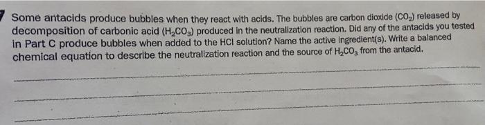 Solved Part C: Antacid Effectiveness Testing Antacid | Chegg.com