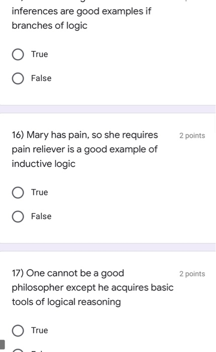 Solved inferences are good examples if branches of logic | Chegg.com