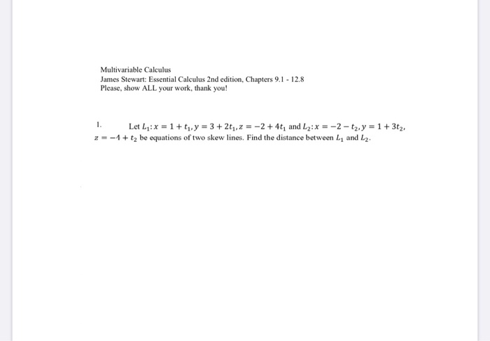 Solved Multivariable Calculus James Stewart: Essential | Chegg.com