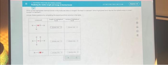 Solved inkers in bethene? Which 6 V highlighted chamical | Chegg.com