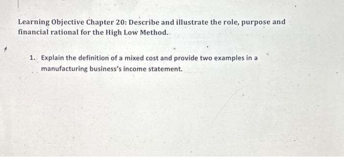 Solved Learning Objective Chapter 20: Describe and | Chegg.com Solved Learning Objective Chapter 20: Describe and | Chegg.com