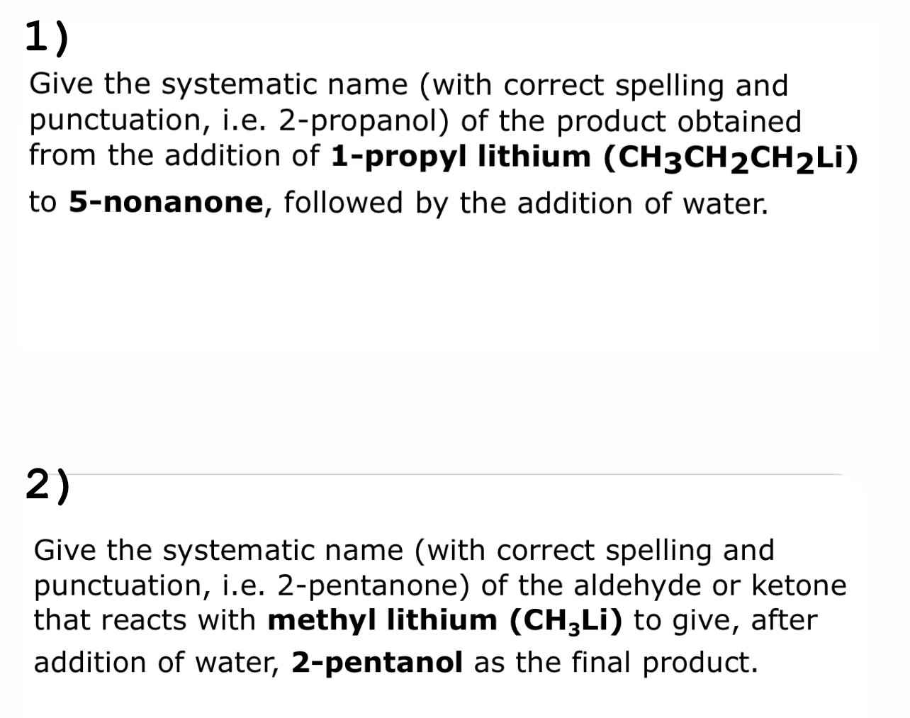 Solved Give the systematic name (with correct spelling and | Chegg.com