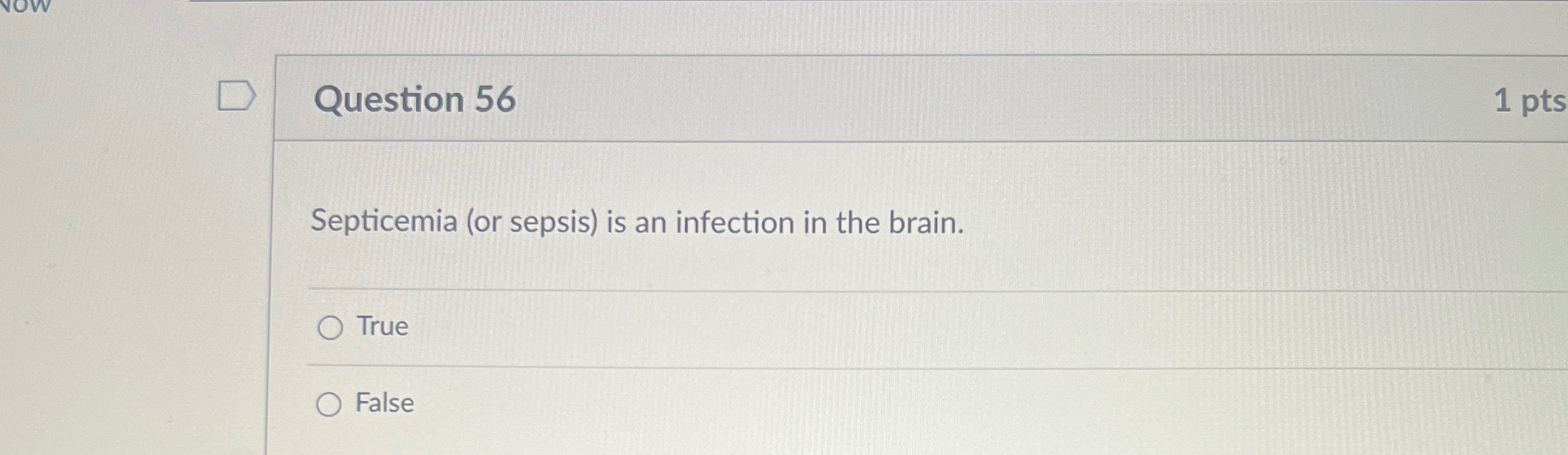 Solved Question 561 ﻿ptsSepticemia (or sepsis) ﻿is an | Chegg.com