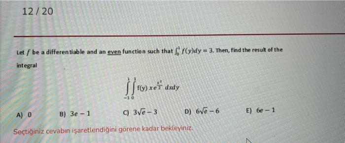 Solved Let f be a differentiable and an even function such | Chegg.com