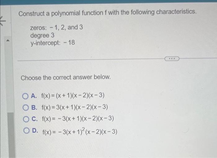 Solved Write a polynomial function whose graph is shown | Chegg.com