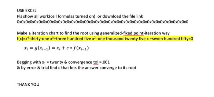 Solved hello please use excel ONLY and try to have a | Chegg.com