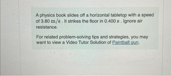 Solved A physics book slides off a horizontal tabletop with | Chegg.com