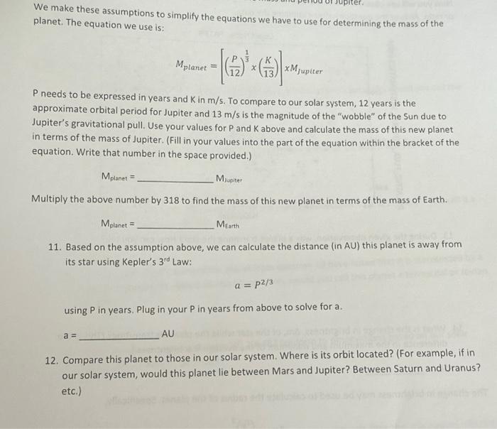 Solved We make these assumptions to simplify the equations | Chegg.com