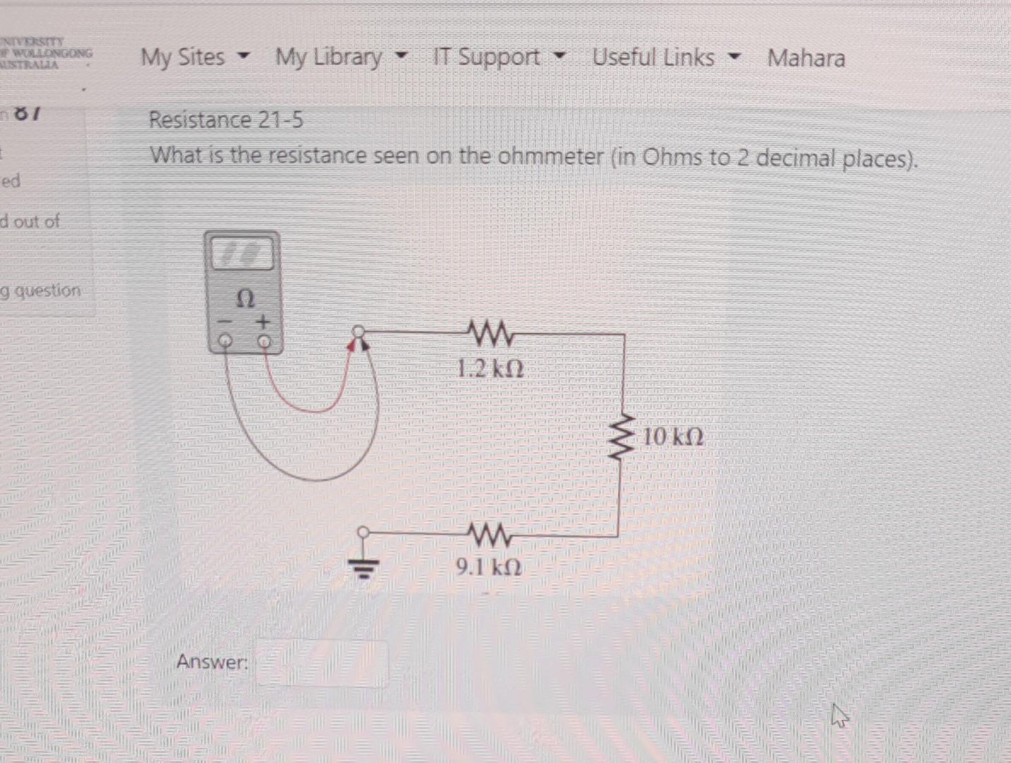 Solved What is the resistance seen on the ohmmeter (in Ohms | Chegg.com