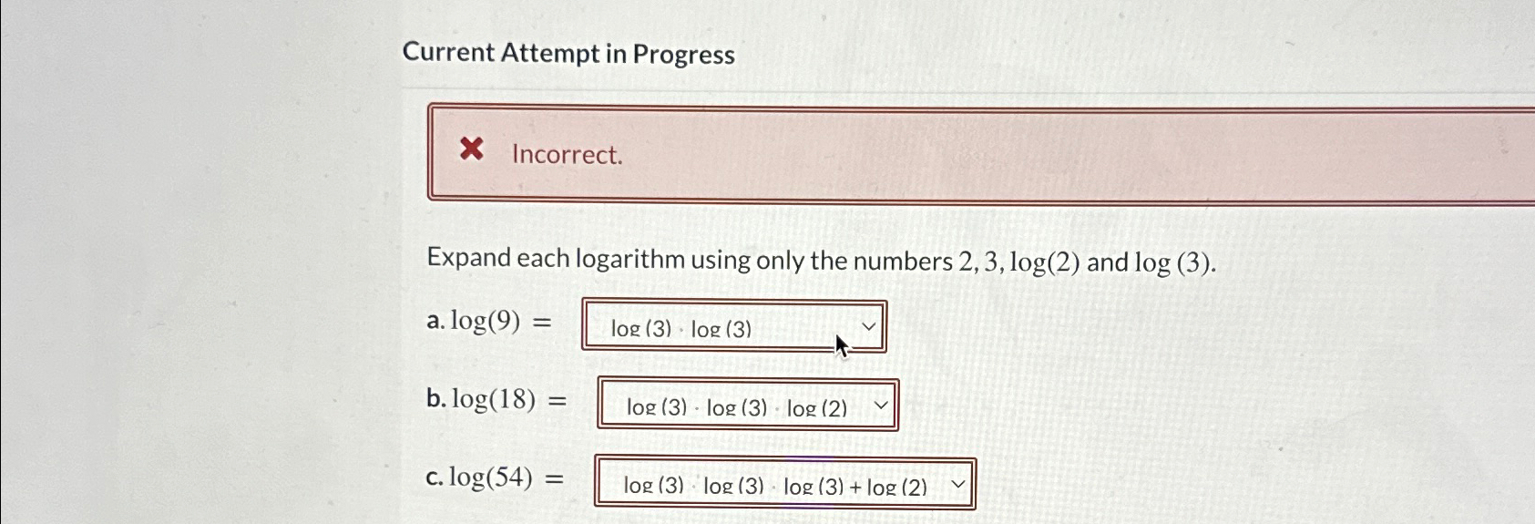 Solved Current Attempt in ProgressIncorrect.Expand each | Chegg.com
