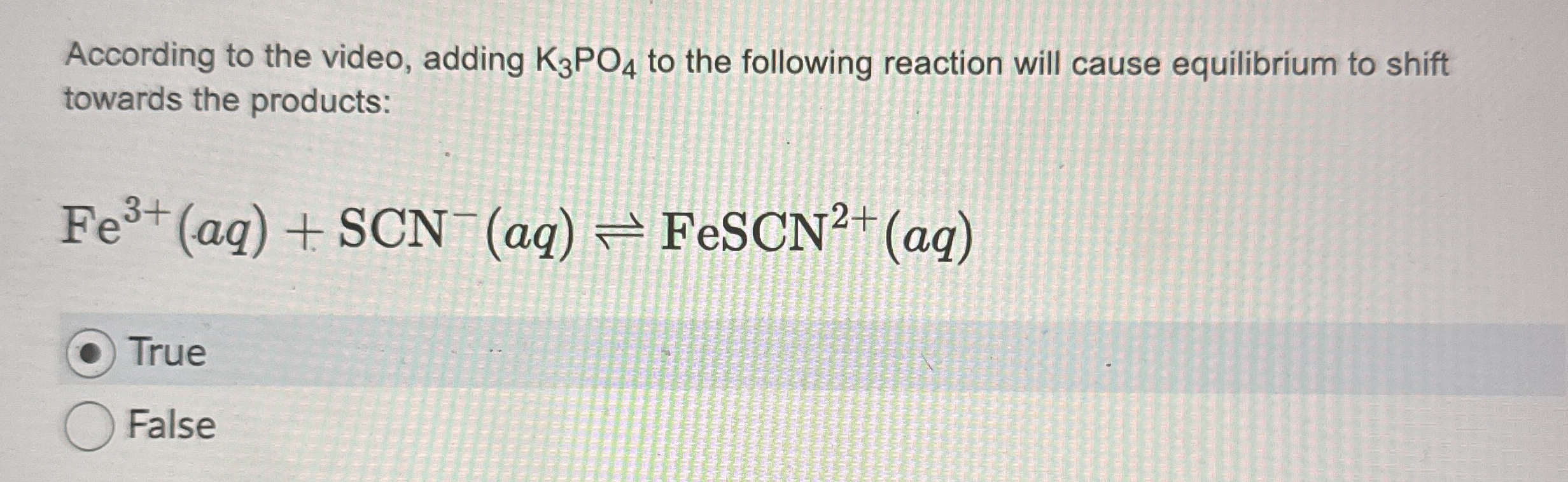 Solved adding K3PO4 ﻿to the following reaction will cause | Chegg.com