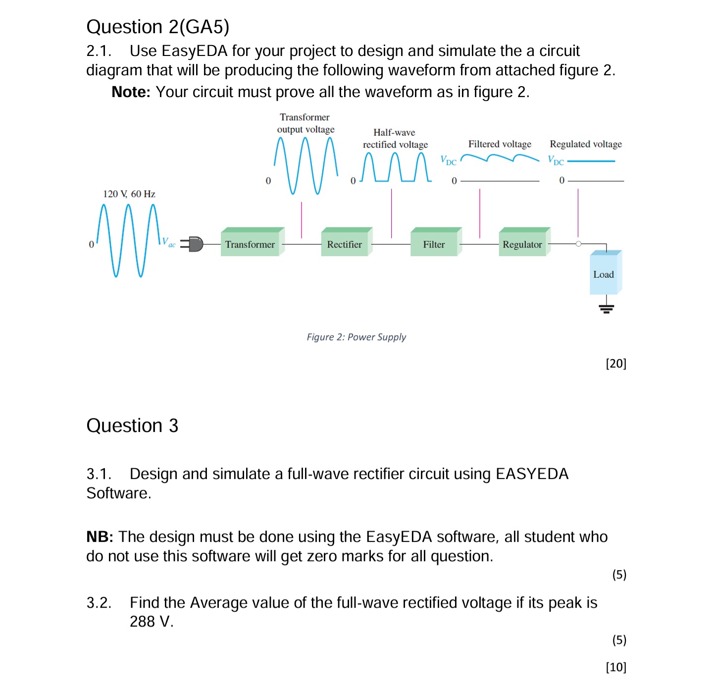 Question 2(GA5) 2.1. ﻿Use EasyEDA for your project to | Chegg.com