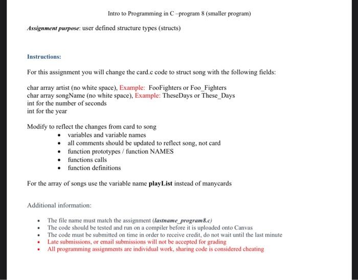 Solved Intro to Programming in C-program 8 (smaller program) | Chegg.com