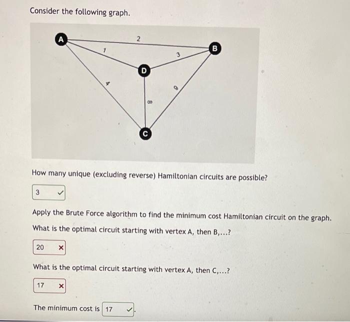 Solved Consider the following graph. A 2 B D с How many | Chegg.com