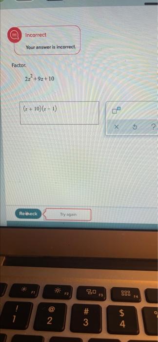 Solved D Incorrect Your answer is incorrect. Factor. 2.2 | Chegg.com