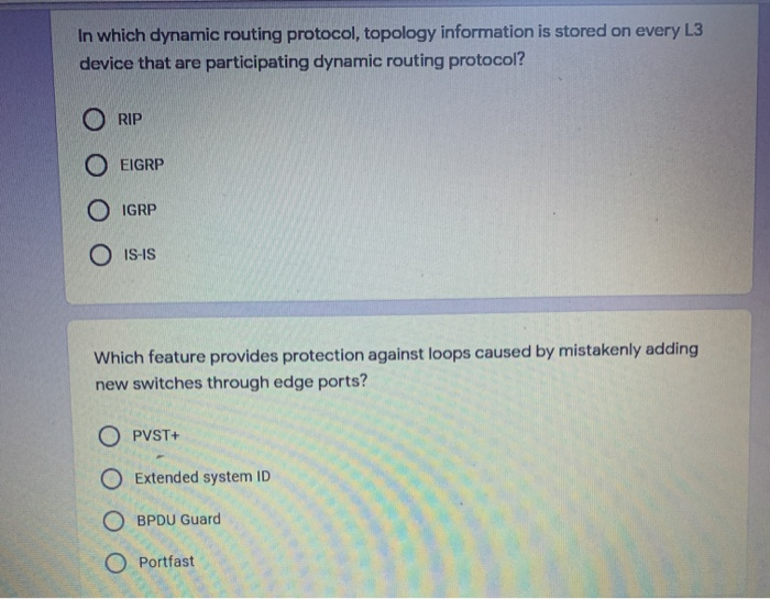 Solved In which dynamic routing protocol, topology | Chegg.com